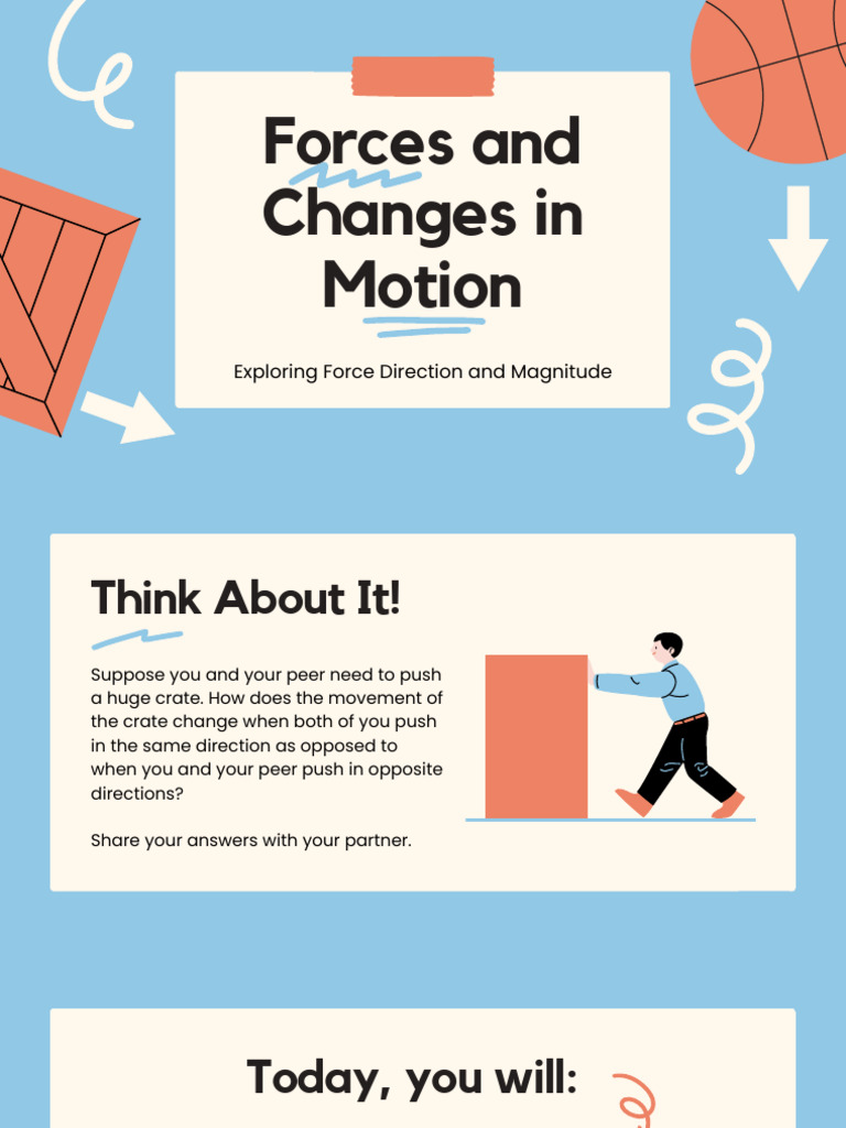 Forces and Changes in Motion Education Presentation in Hand Drawn ...