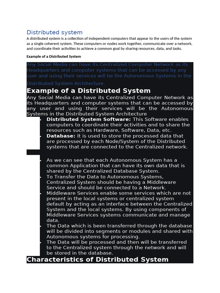 Distributed system | PDF | Distributed Computing | Client–Server Model Distributed system | PDF | Distributed Computing | Client–Server Model