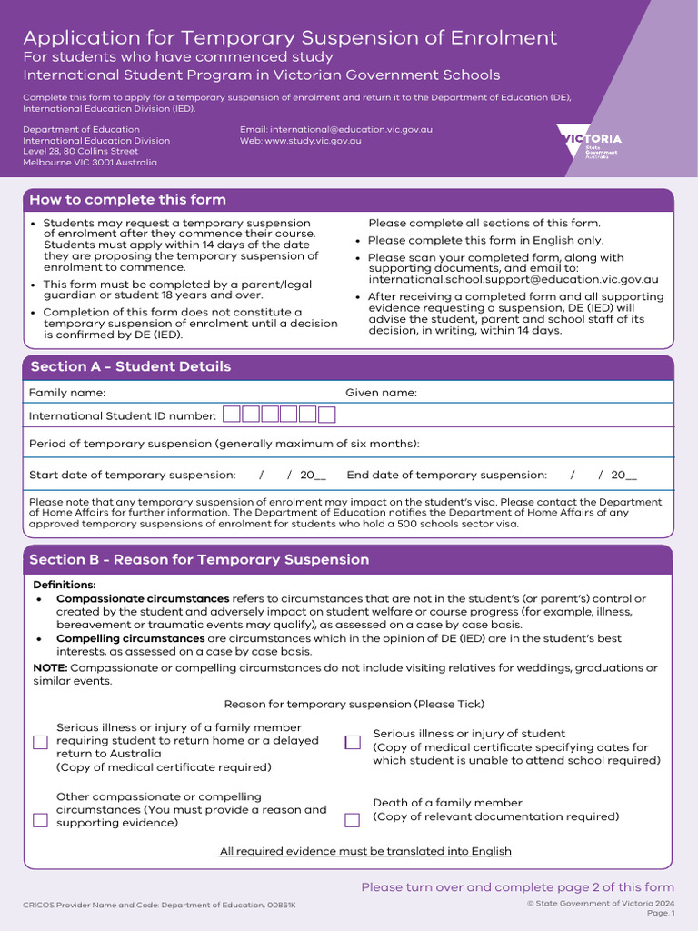 Temporary Suspension Form Guide | PDF | Government | Justice