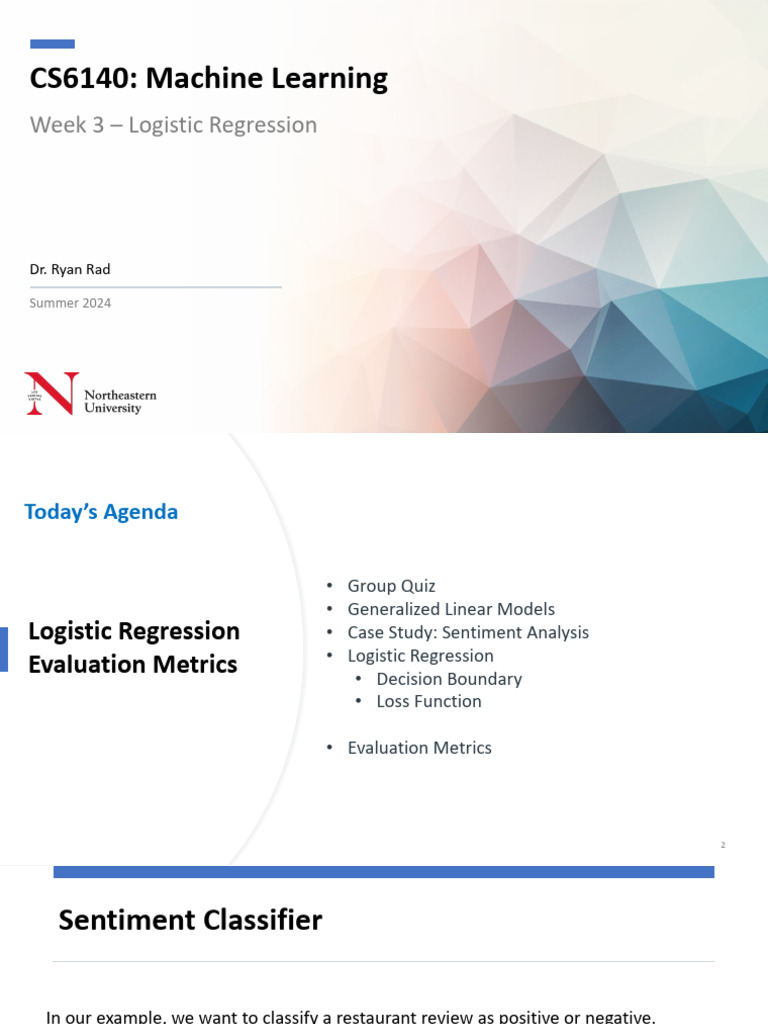 Week 3 Lecture Slides Logistic Regression Pdf Mean Squared Error Statistical