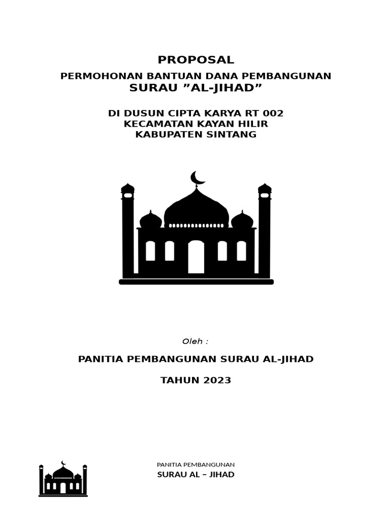 Contoh Proposal Pembangunan Surau | PDF