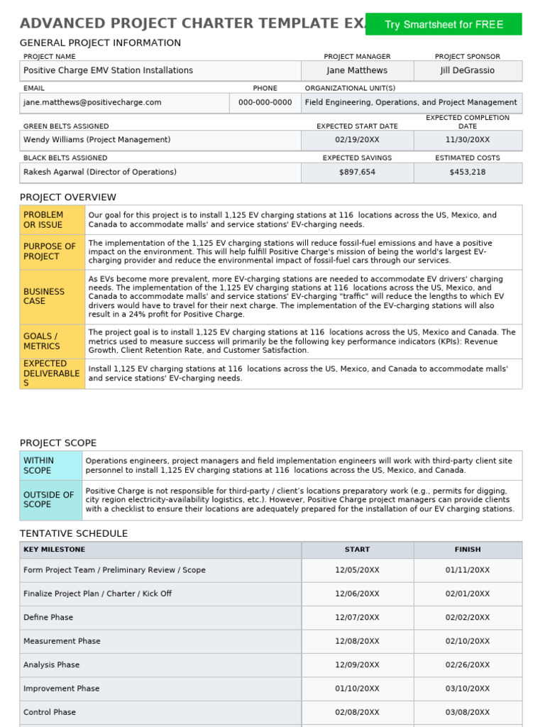 IC Advanced Project Charter Template Example For Microsoft Word 11774 ...