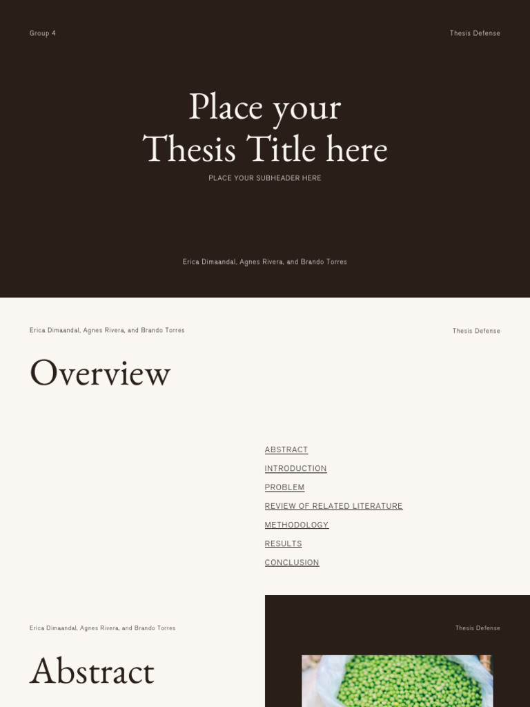 Thesis Defense Presentation in Dark Brown and White Simple Professional ...