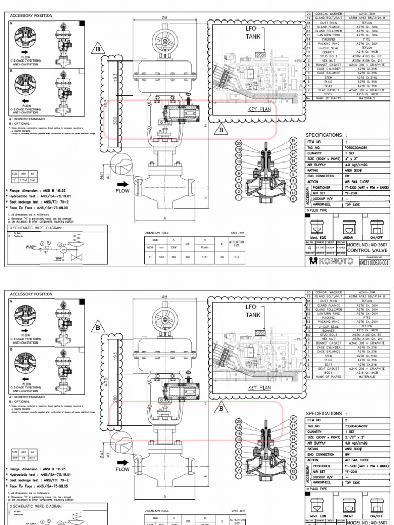 Control Valve Assembly Drawings | PDF | Valve | Mechanical Engineering