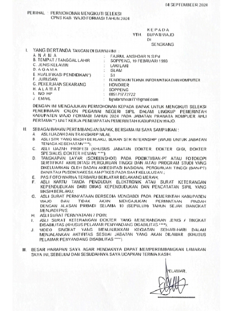 New Permohonan Anca | PDF