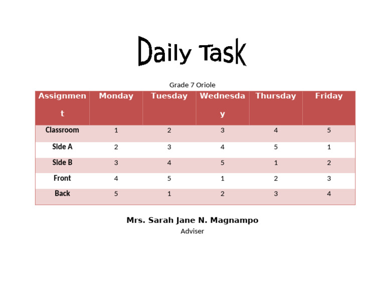Daily Task | PDF