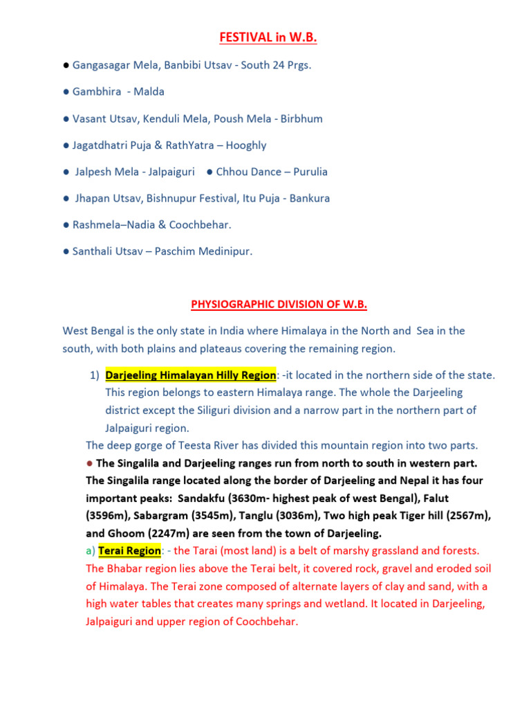 West Bengal Geography - Part 2 | PDF | Earth Sciences | Physical Geography
