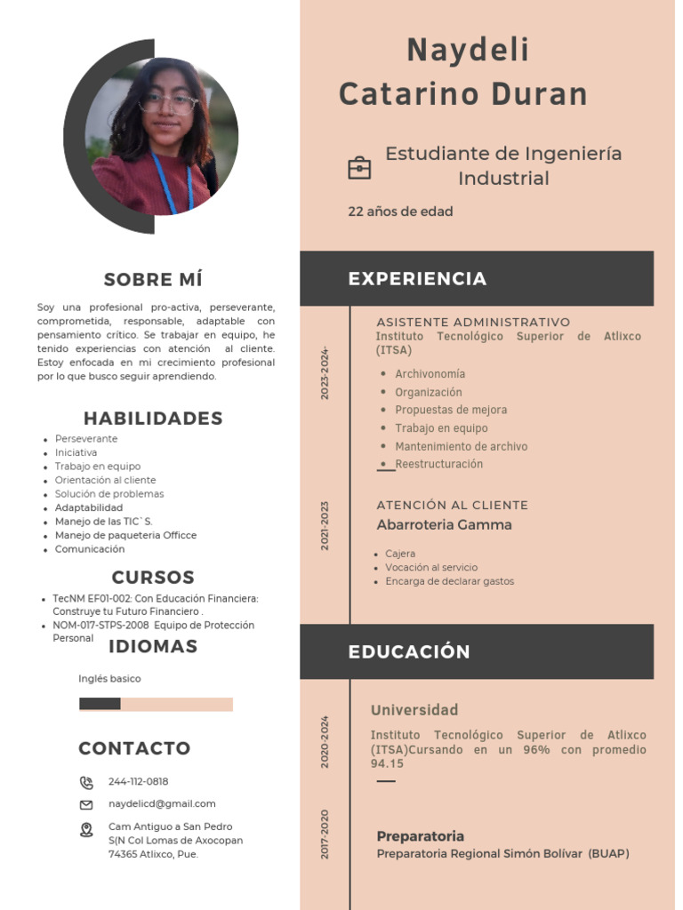 CV - Naydeli Catarino Duran | PDF