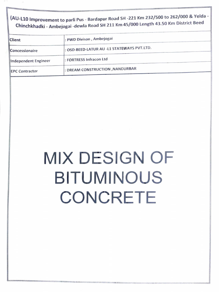 BC Mix Design | PDF