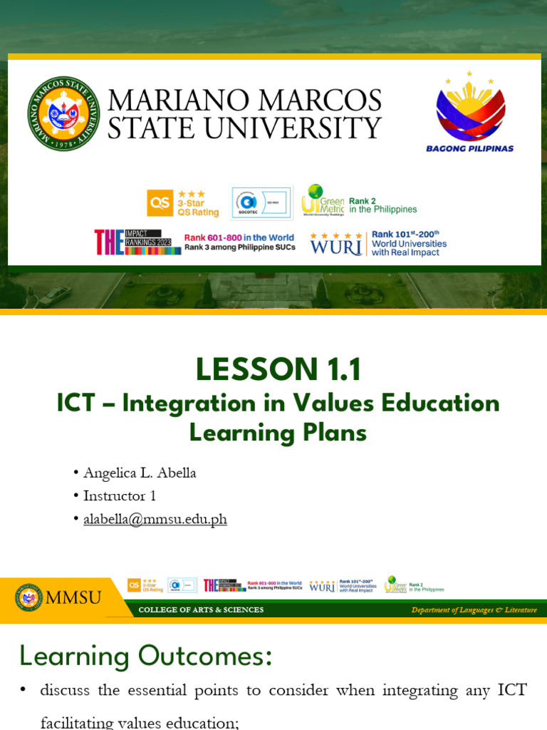 LESSON-1.1-ICT-Integration-in-VALED-Learning-Plans | PDF | Educational Technology | Pedagogy