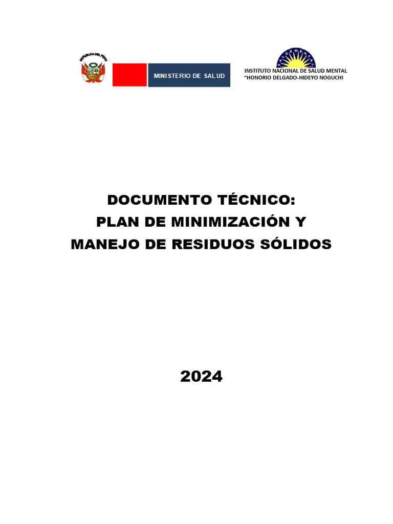 Plan de Minimizacion y Manejo | PDF | Residuos | Trastorno mental