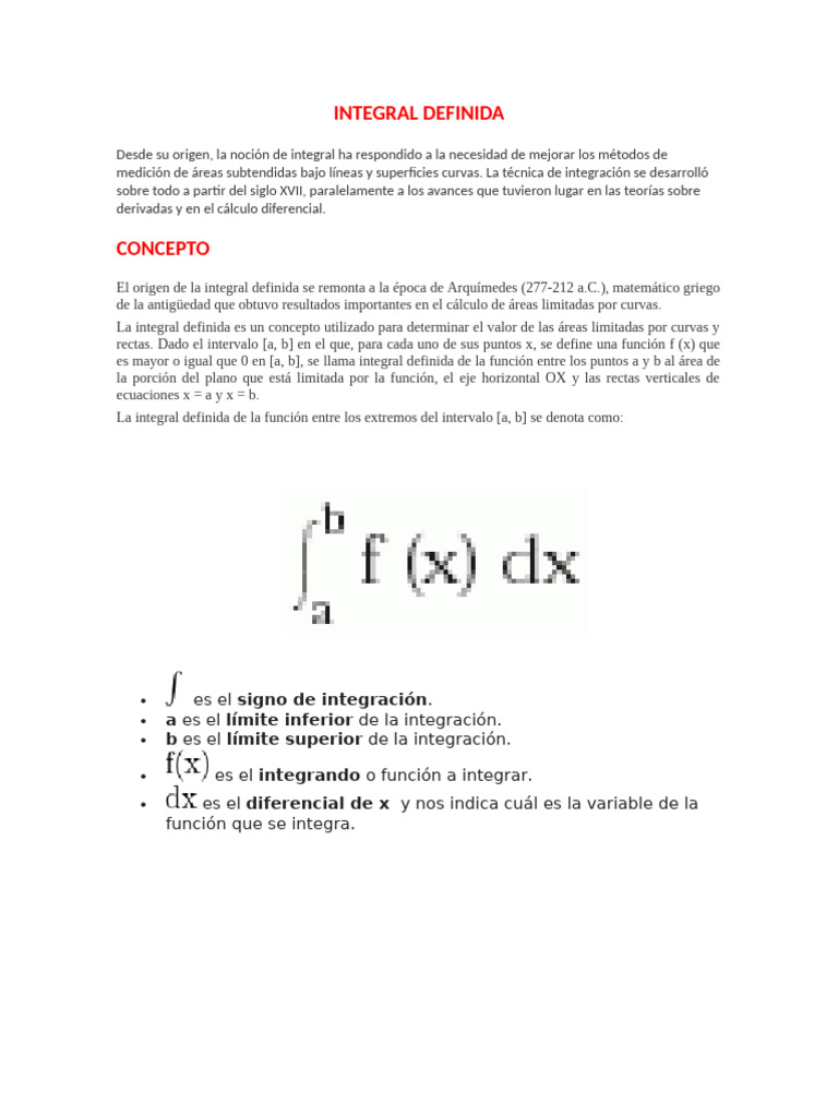 Definición Integral Definida | PDF