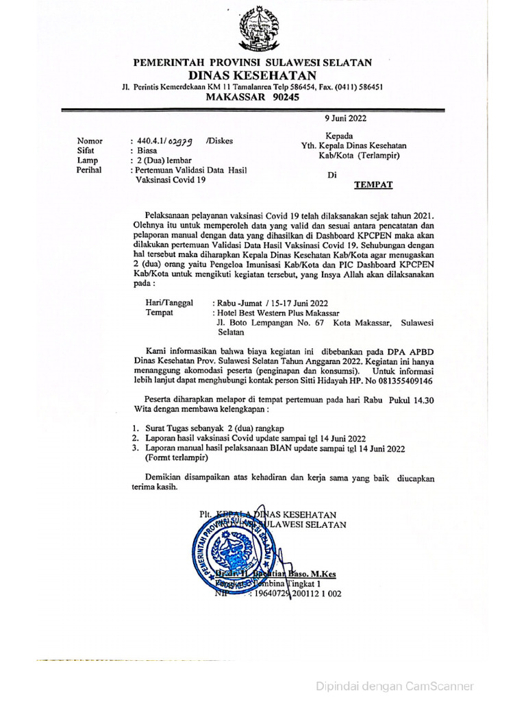 undangan pertemuan validasi data | PDF