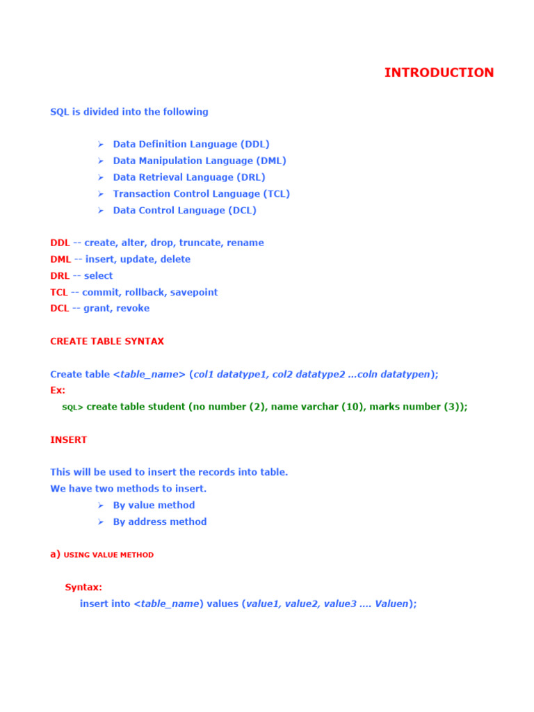 2 SQL - PLSQL Material | PDF | Computer Programming | Databases