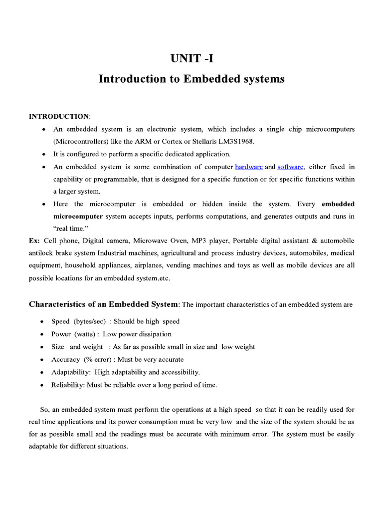 Overview of Embedded System | PDF