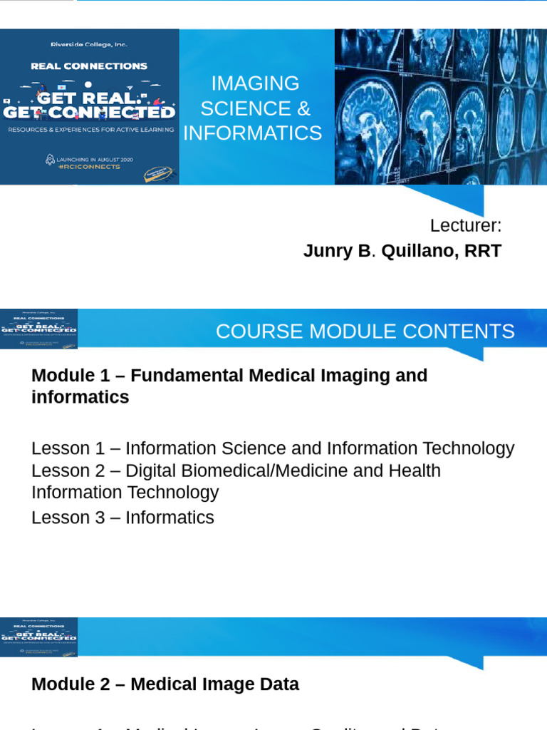 Imaging Science Lecture 2 PPT PRELIM 1 | PDF | Medical Imaging | Electronic Health Record