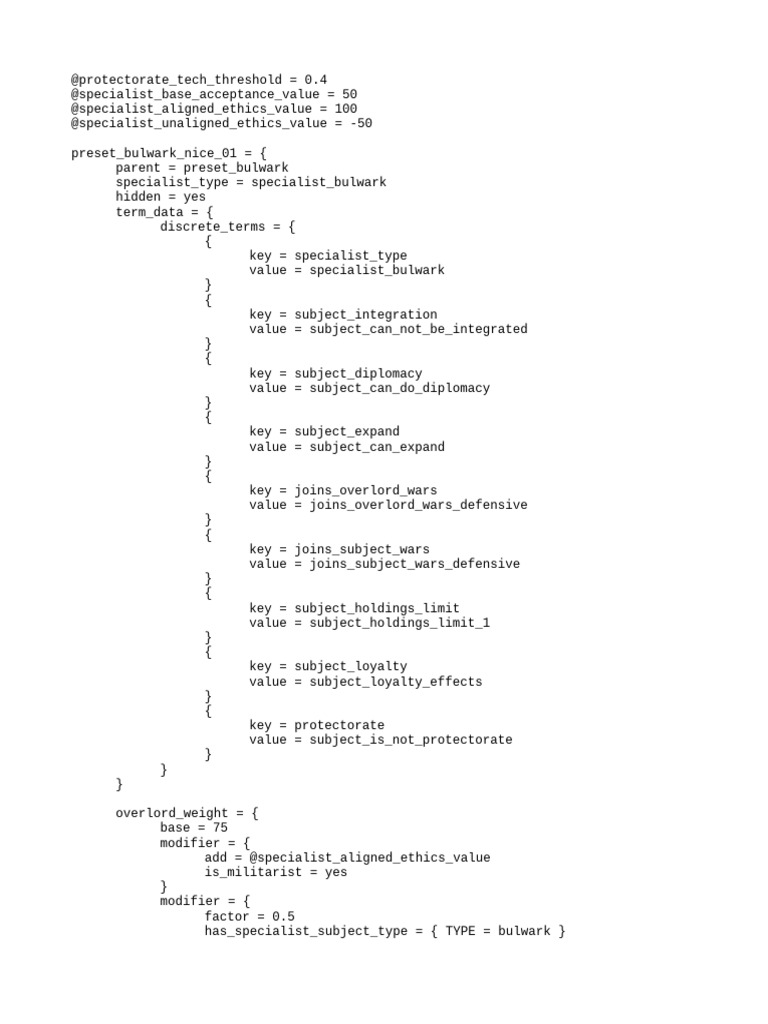 02 Agreement Presets Ai Bulwark | PDF