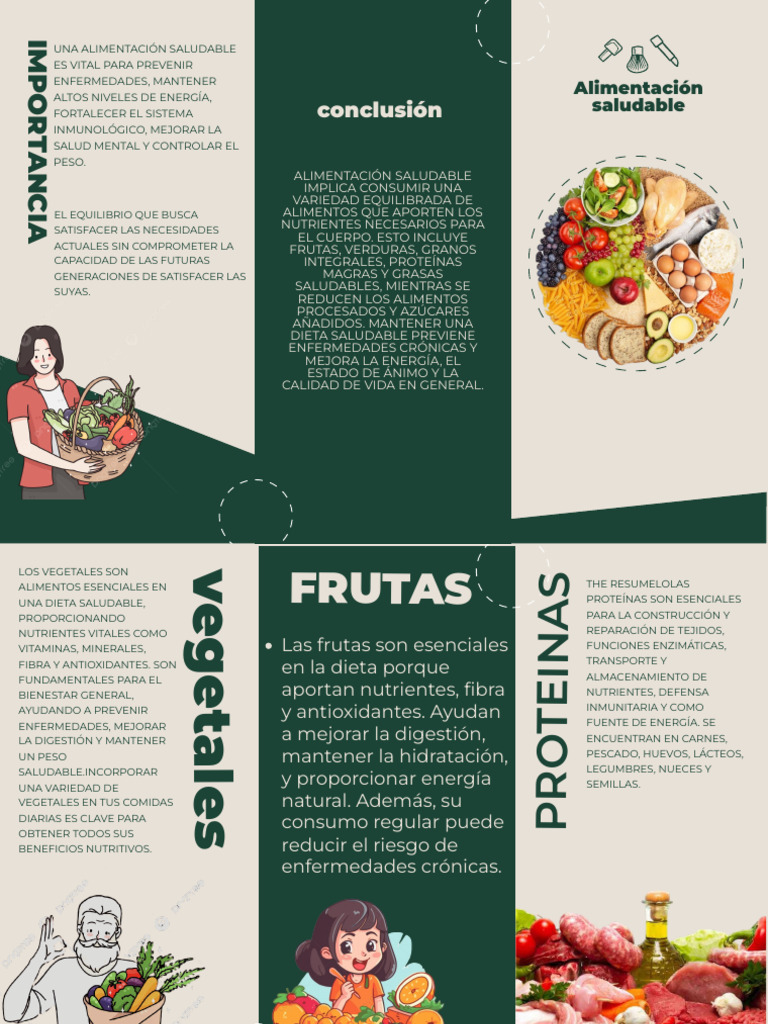 TRIPTICO SOBRE LA ALIMENTACION SALUDABLE | PDF | Alimentos | Vegetales