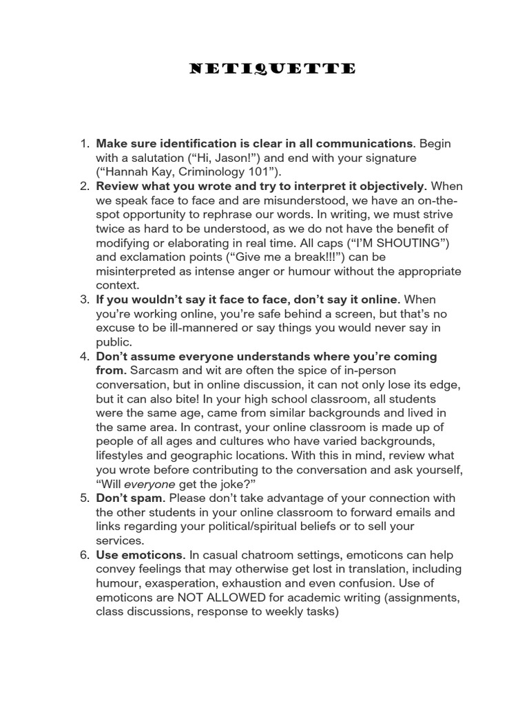 n Etiquette | PDF | Communication | Human Communication