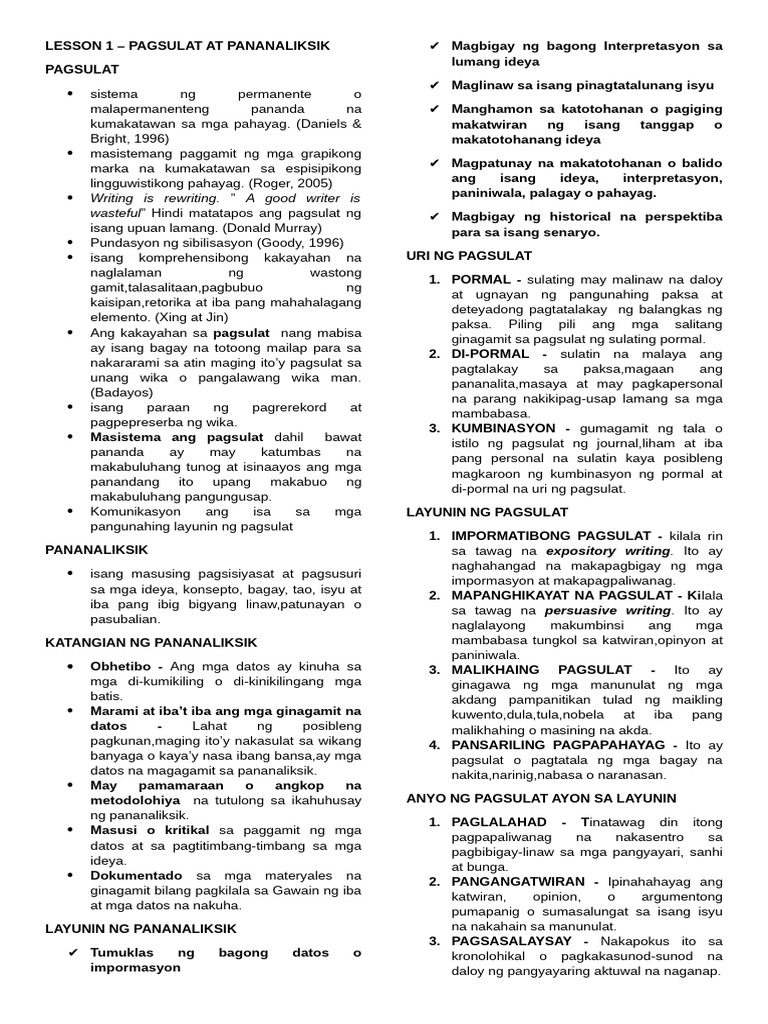 Piling Larang Reviewer | PDF