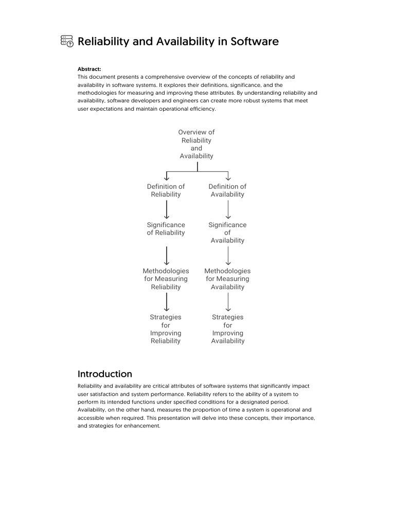 Enhancing Software Reliability and Availability | PDF | Reliability ...