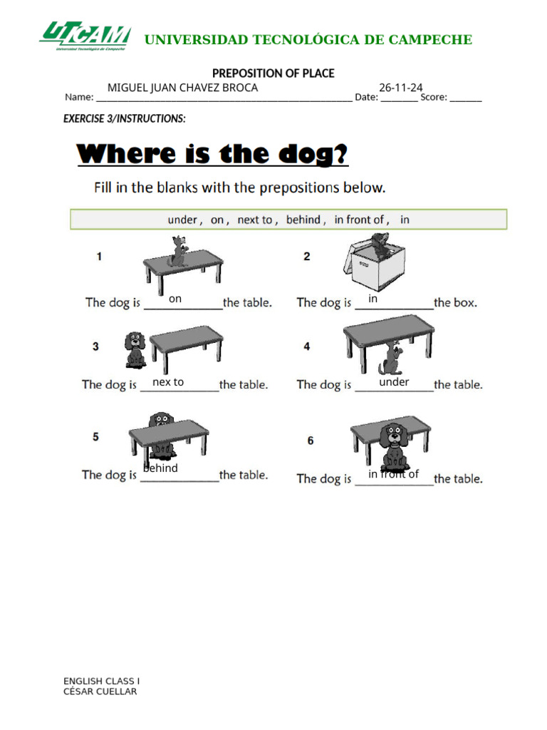 EX-3-PREPOSITION OF PLACE | PDF