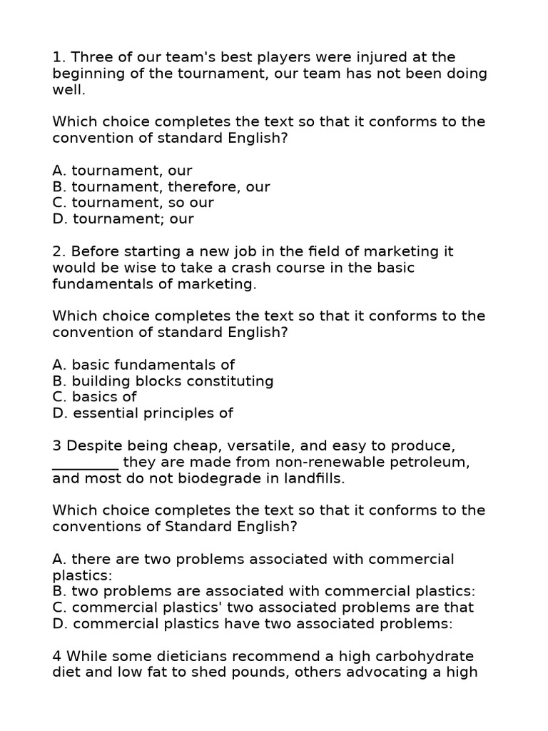 Standard English Grammar Exercises | PDF