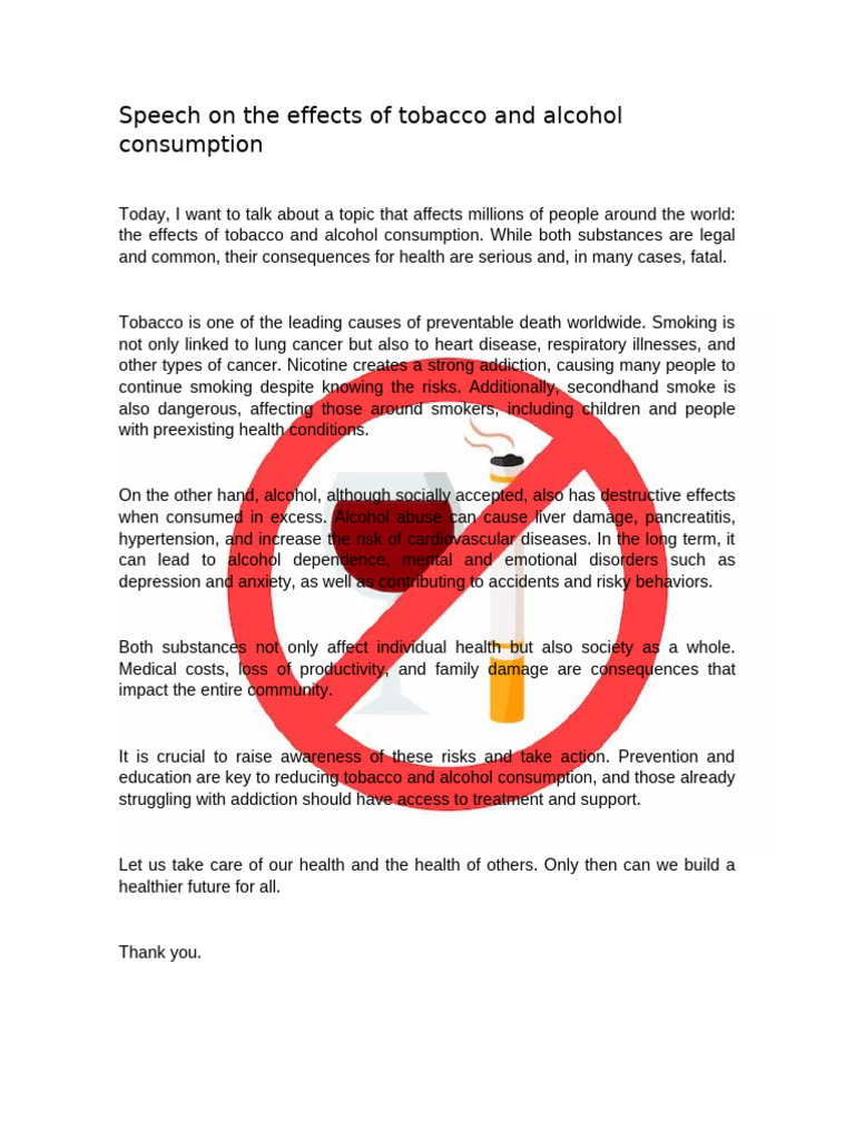 Impact of Tobacco and Alcohol Use | PDF