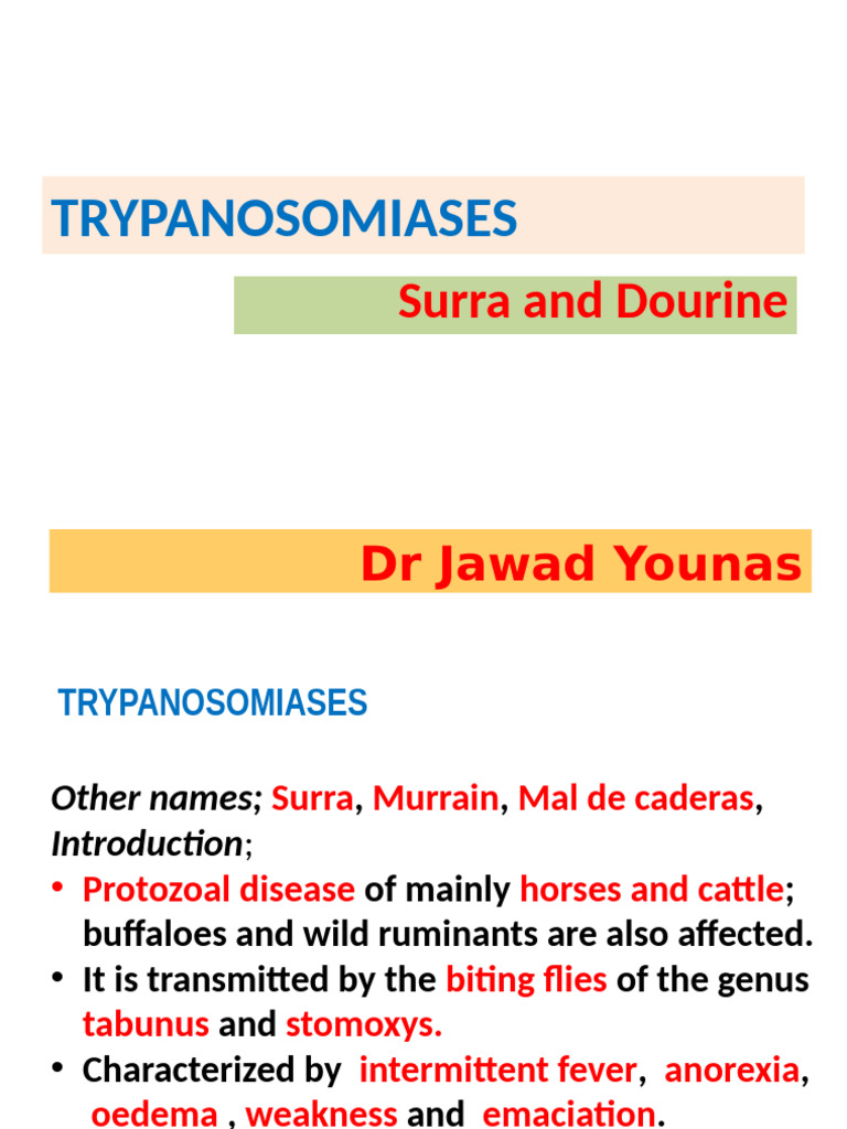 Surra and Dourine: Trypanosomiasis Overview | PDF | Immunology ...