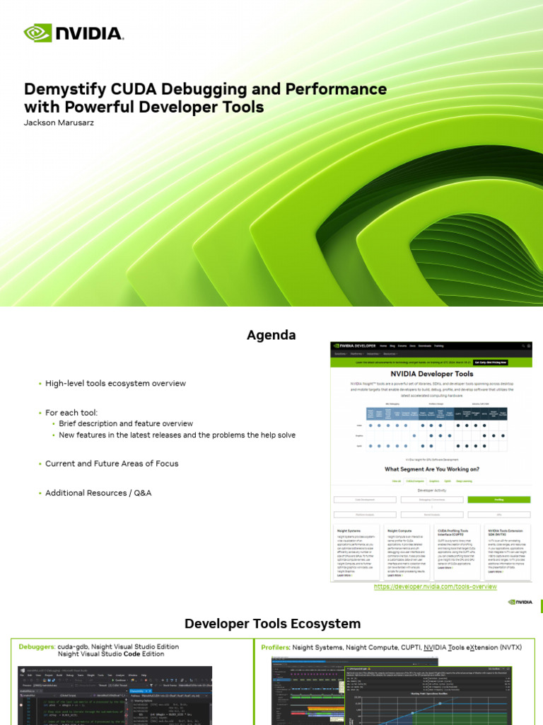 S62256 - Demystify CUDA Debugging and Performance With Powerful Developer Tools | PDF | Graphics ...