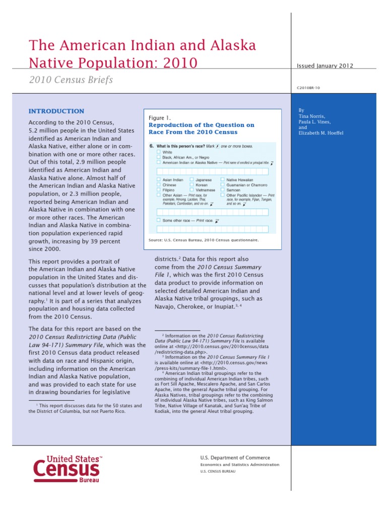 The American Indian and Alaska Native Population: 2010: 2010 Census ...