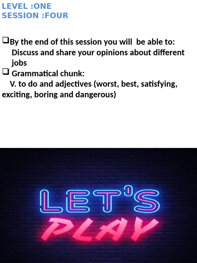 Conversation Level 1 Session 4 | PDF