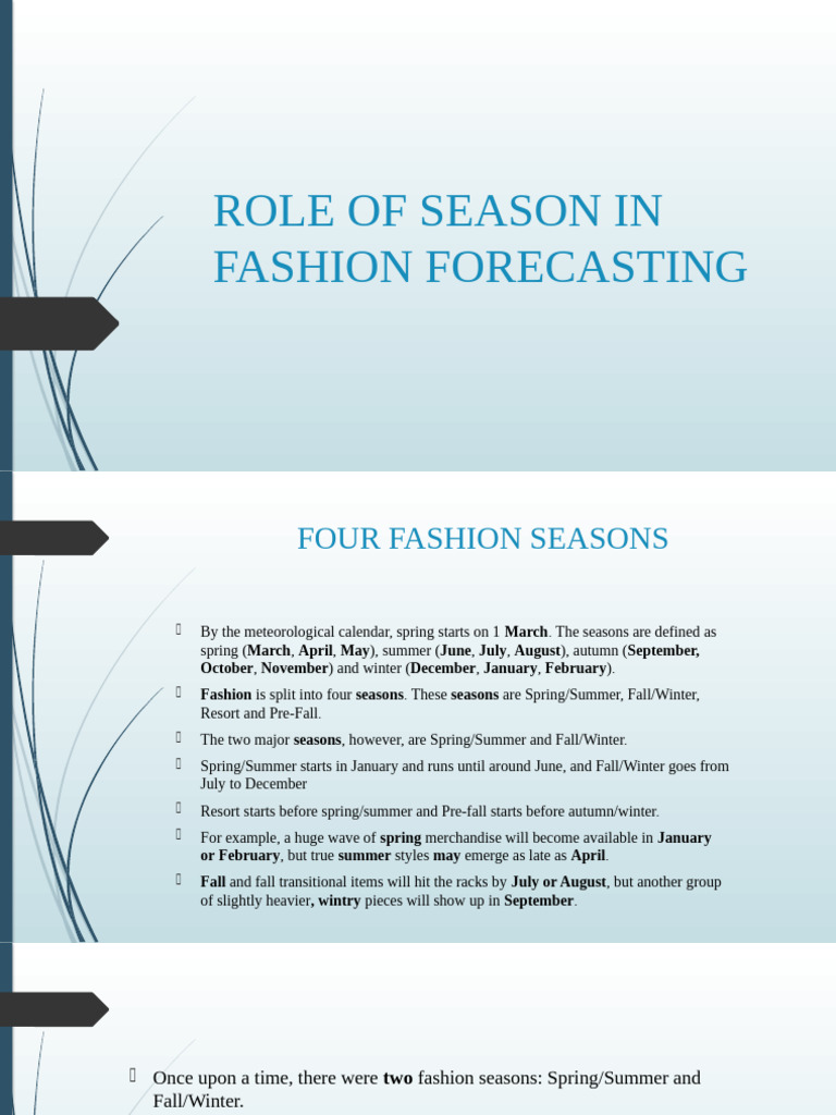Role of Seasons in Fashion Forecasting | PDF | Fashion | Clothing