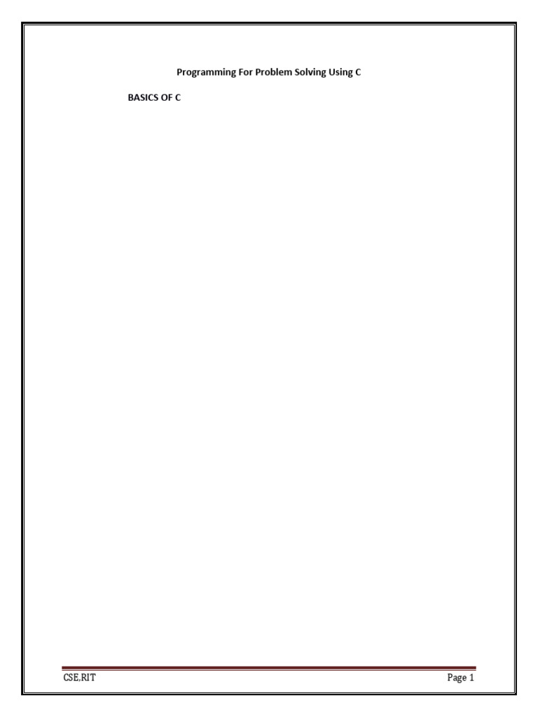 CP Unit-I -RITCSE | PDF | Integrated Circuit | Data Type