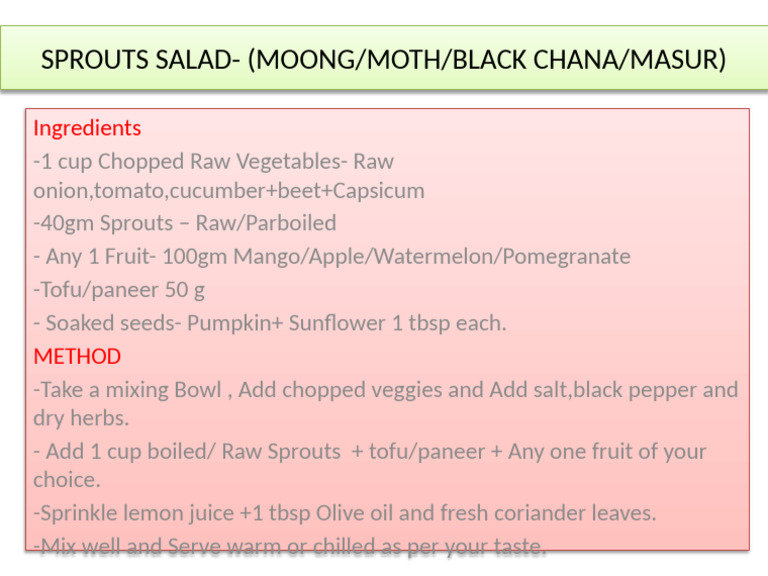 Sprouts Salad | PDF