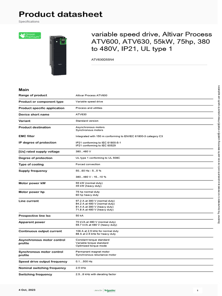 Altivar Process ATV600 - ATV630D55N4 | PDF | Electric Motor | Relay