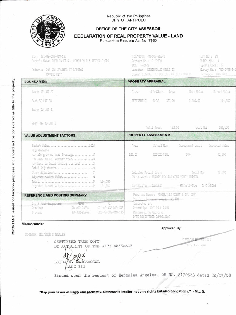 Tax Declaration | PDF