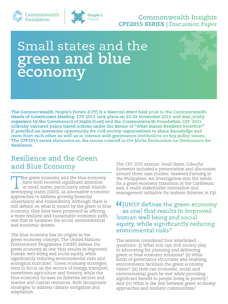 Commonwealth-Insights-Small-states-and-the-green-and-blue-economy | PDF ...