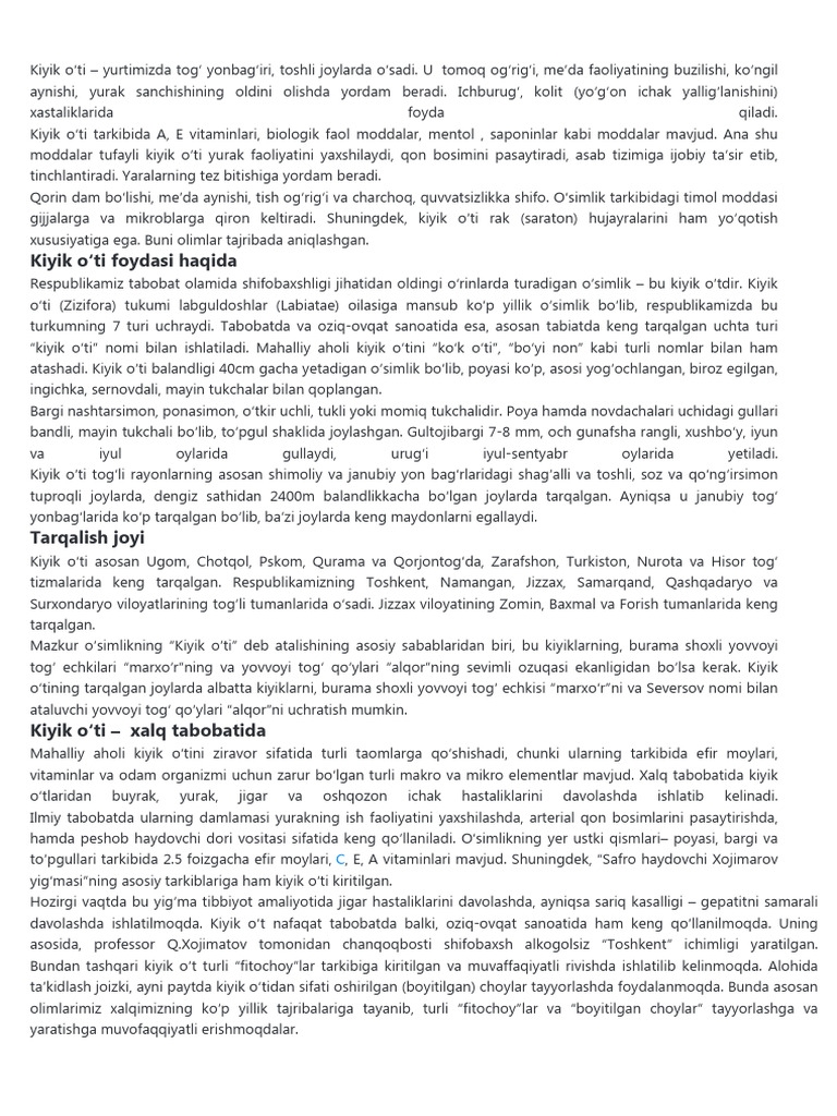 Kiyik O'ti Haqida, Ibn Sino | PDF