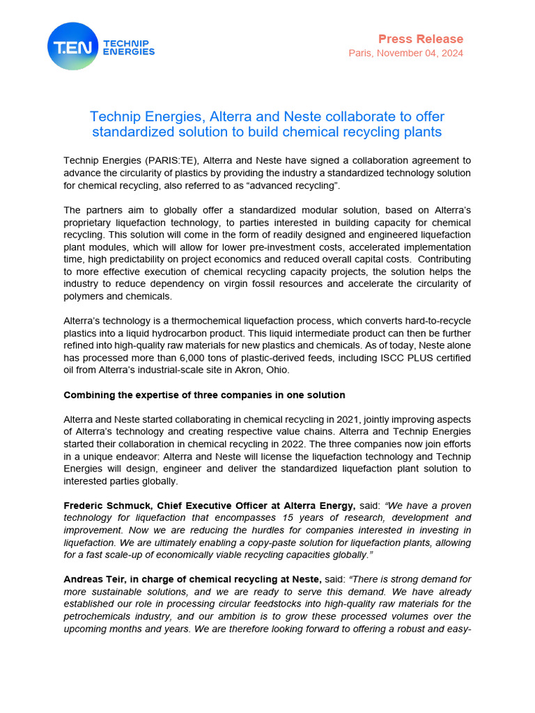 PR T en Neste Alterra en | PDF | Recycling | Natural Environment