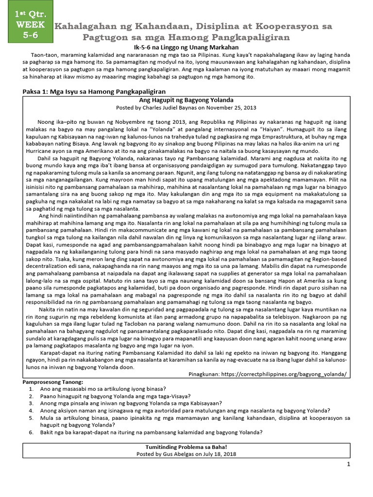 Q1 Wk5 6 - Handout 2021 2022 | PDF