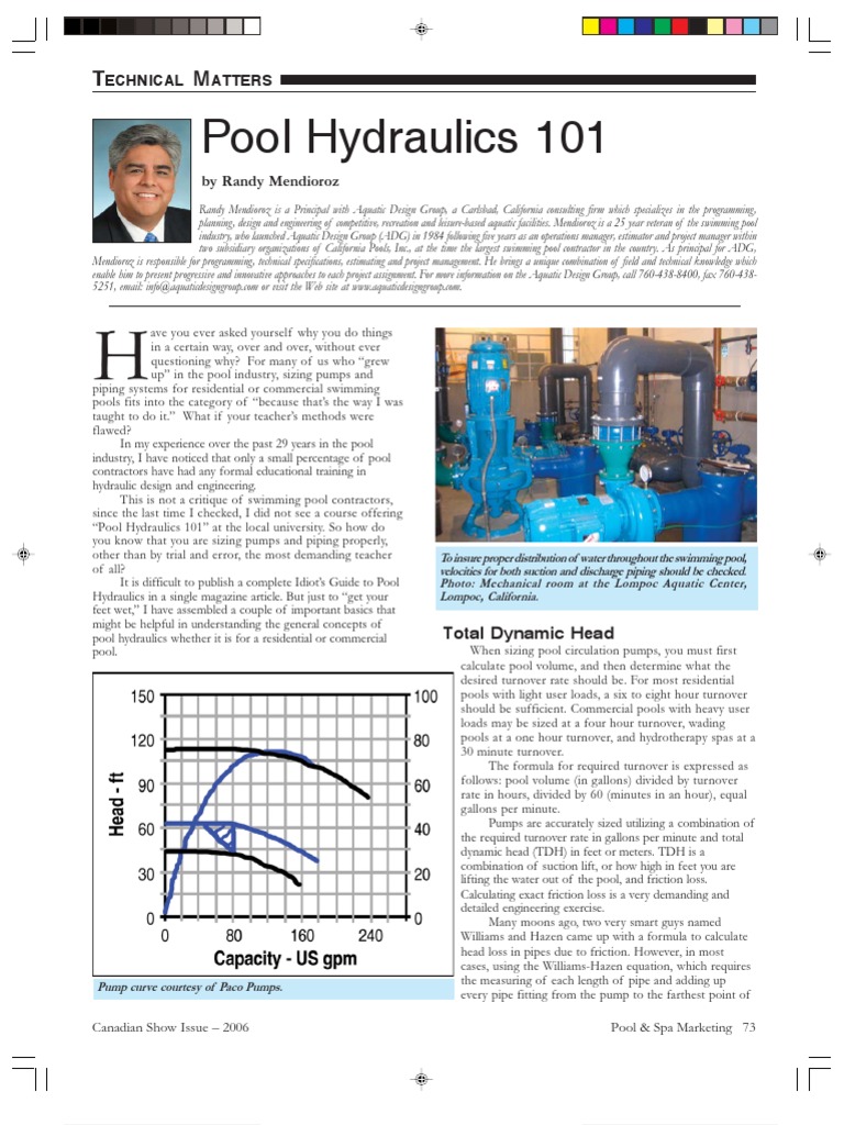 Pool Hydraulics Basics Explained | PDF | Swimming Pool | Pump
