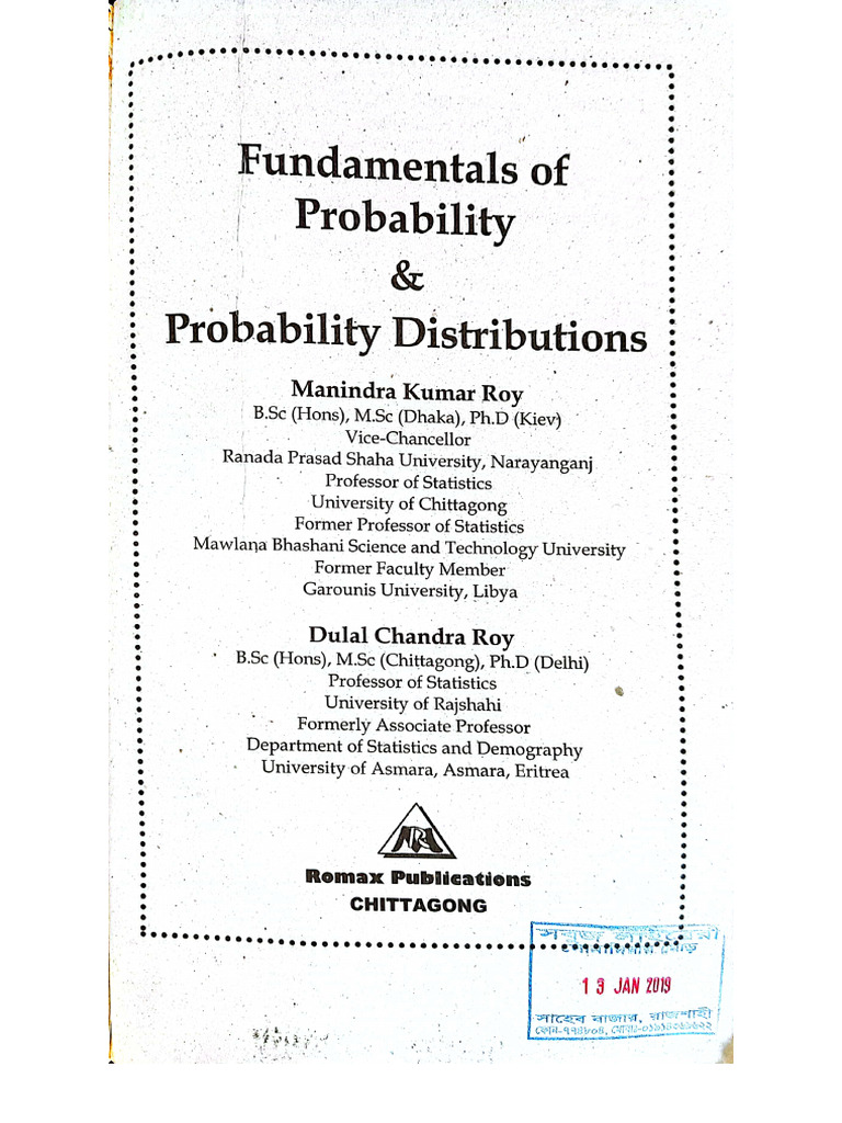 MK Roy Demo Elements of Probability | PDF