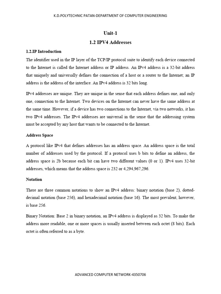 UNIT-1 | PDF | Internet Protocols | Router (Computing)