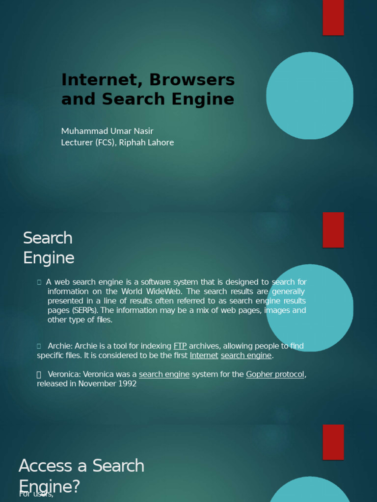 Internet, Browsers and Search Engine | PDF | World Wide Web | Internet ...