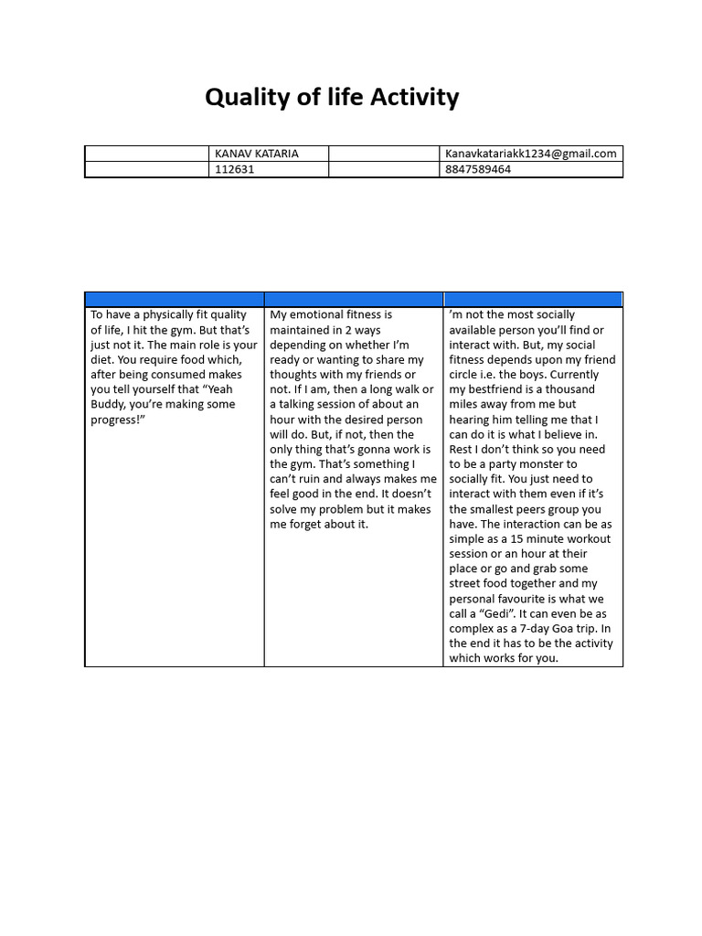 Improving Quality of Life Strategies | PDF | Psychology | Social Psychology