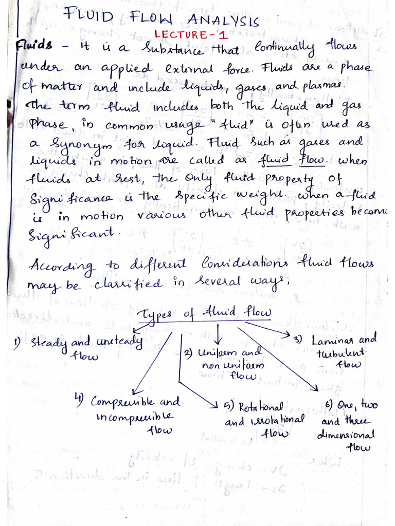 Fluid Flow Analysis - Types-Velocity and Acceleration of A Fluid Particles | PDF