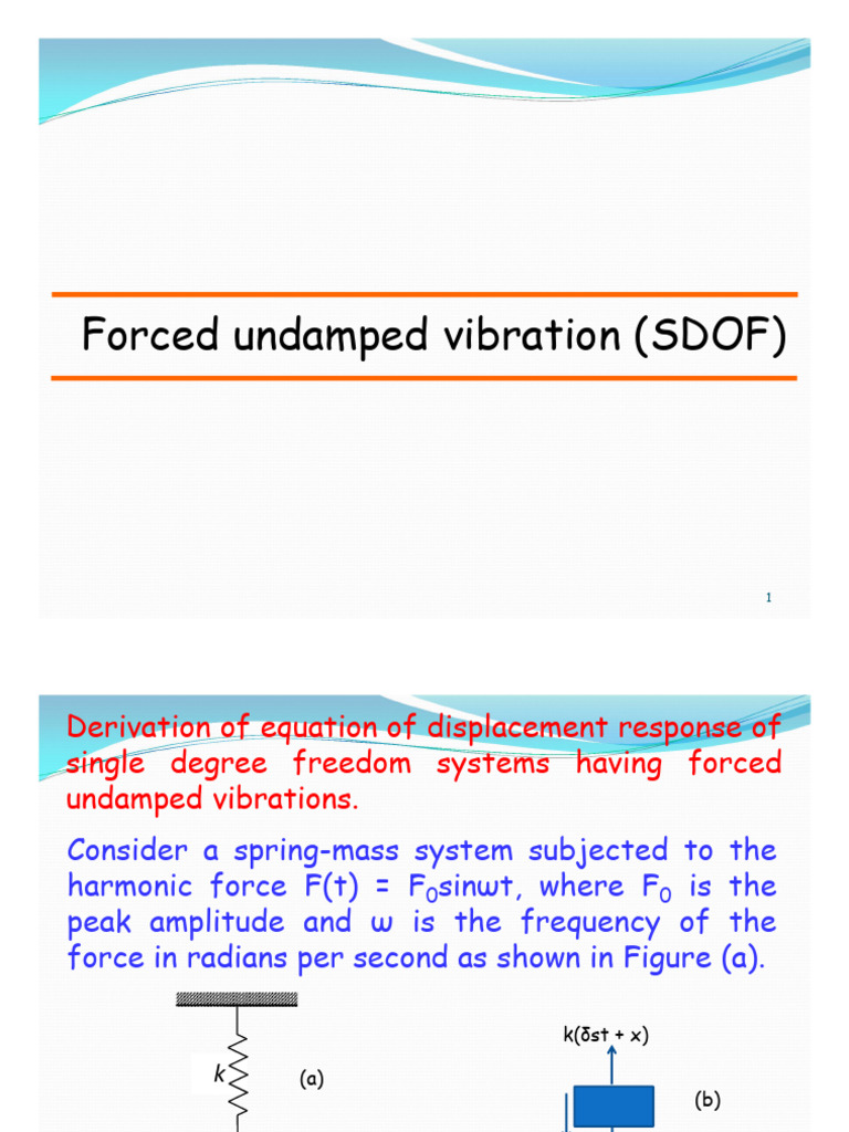 forced undamped vibration (1) | PDF | Oscillation | Damping