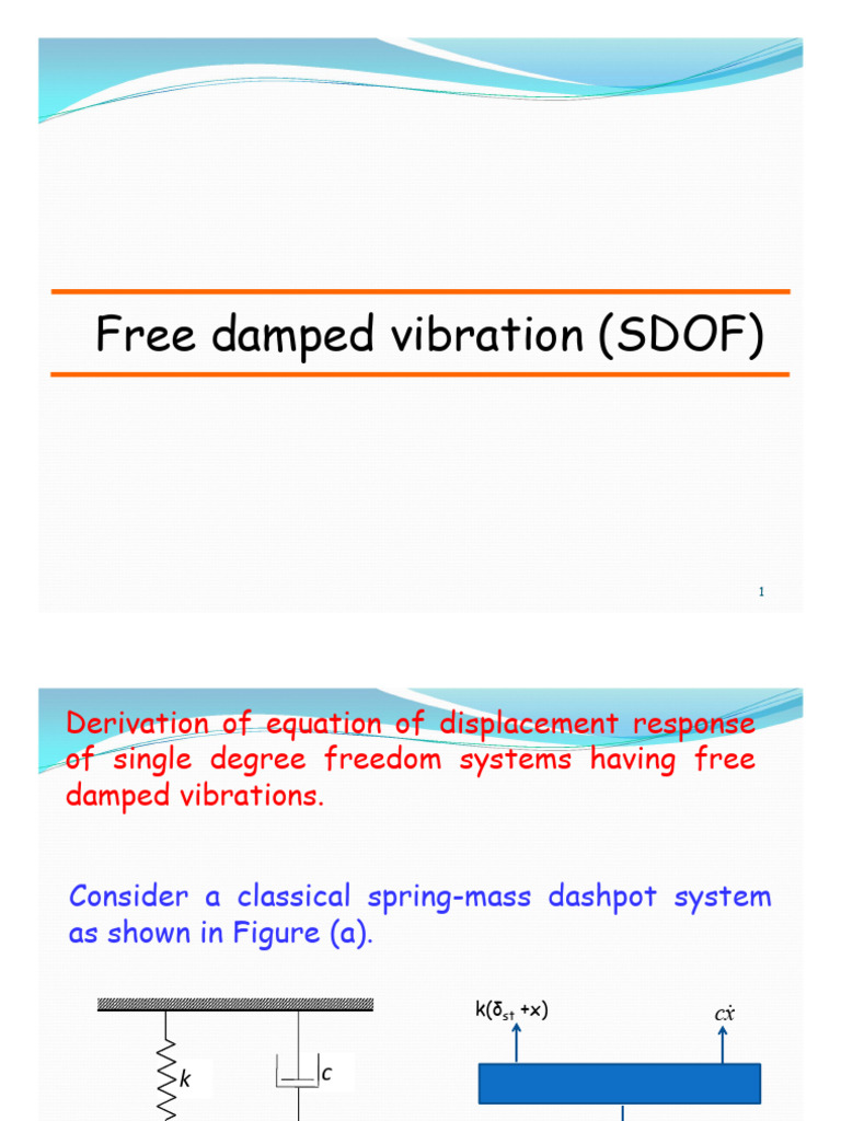 free damped vibration (1) | PDF | Damping | Oscillation