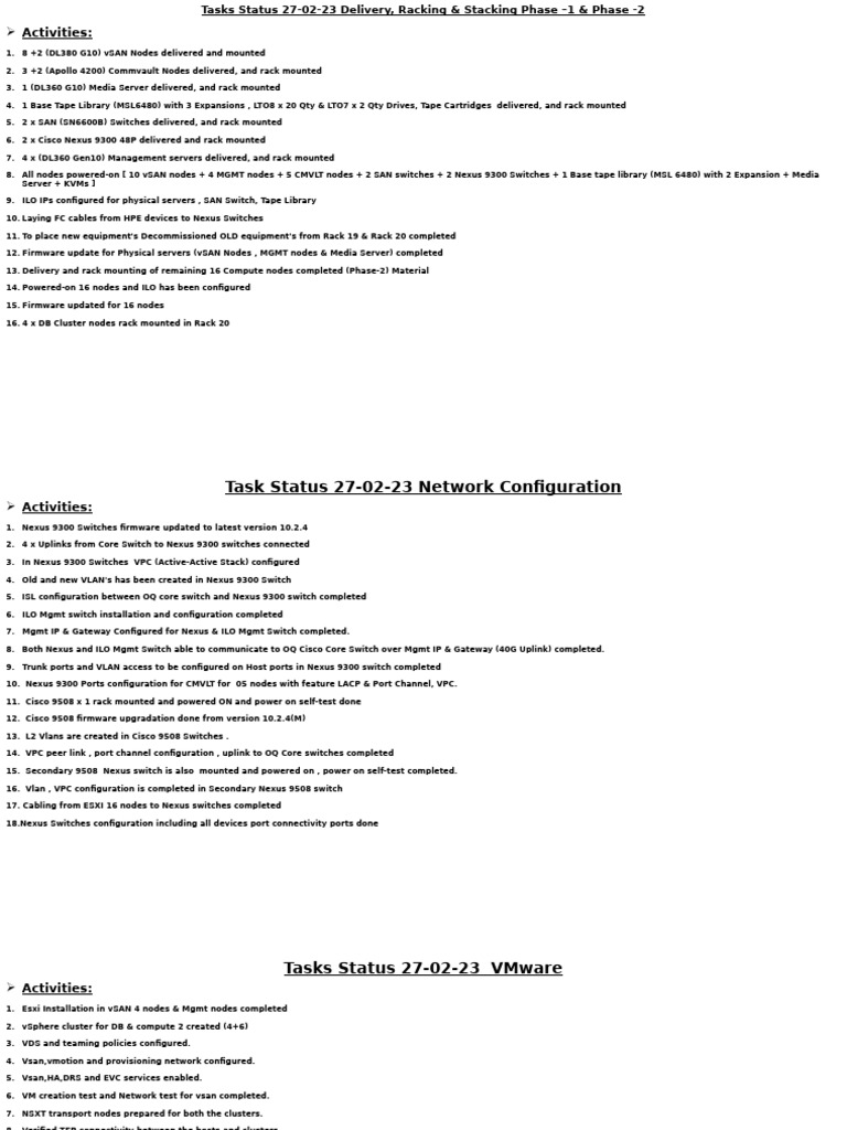 OQ- Activity Status Presentation_v2 | PDF | Computer Cluster | Computer Network
